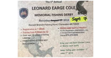 Earge Cole Fishing Derby- date change to 9/7/2019 - Press Releases ...